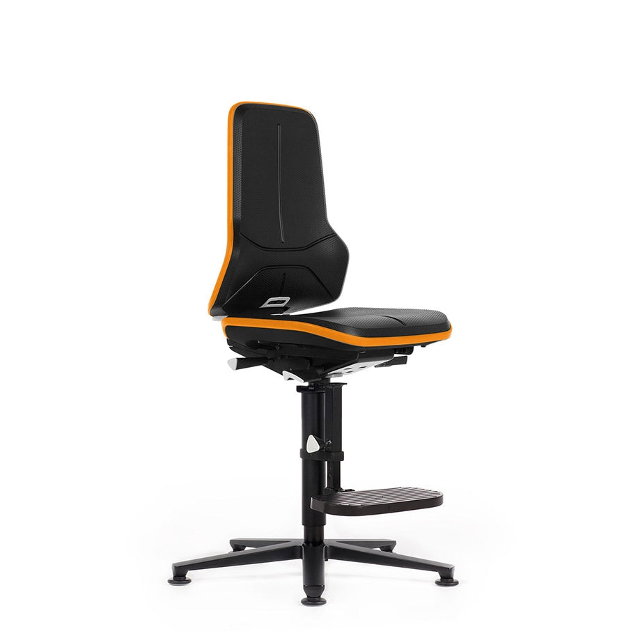 Scaun rotativ de lucru, Bimos ESD Neon 3 - 9561E, cu tălpici și suport – Scaune Profesionale